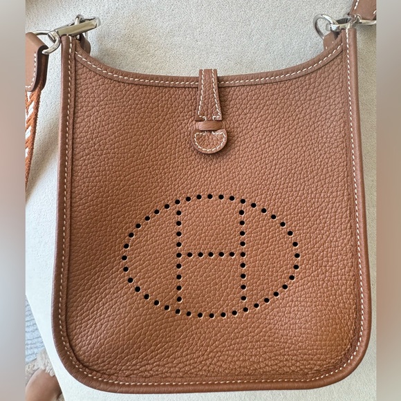 Hermes | Bags | Hermes Mini Evelyn Bag In Gold 223 | Poshmark